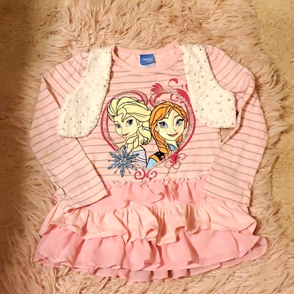 Disney | Shirts & Tops | Disney Frozen Anna And Elsa Shirt With Built ...